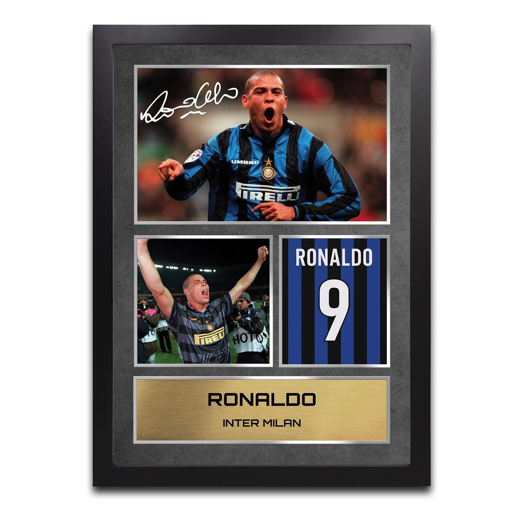 Ronaldo R9 Inter Milan Signed Framed - Autograph Print Football ...