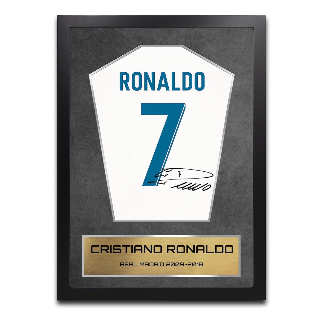 Cristiano Ronaldo Real Madrid Shirt Display Framed - Autograph Print ...