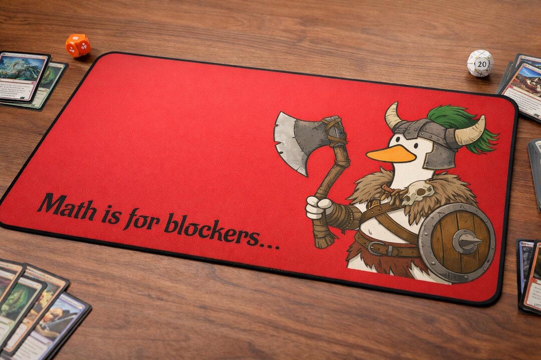 Barbarian Warrior Goose Math is for Blockers Desk Mat | TCG Playmat - Etsy