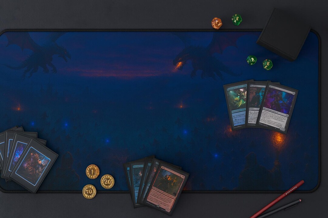 Fantasy Battle Playmat | Castle Siege, Wizards Knights Dragons, Magic ...