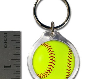 Softball keychain | Etsy