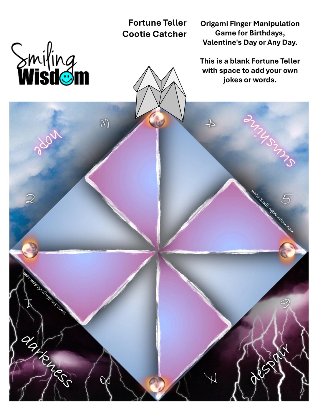 1 Printable Storm Fortune Teller Game | Blank | Kids & Teens Activity ...