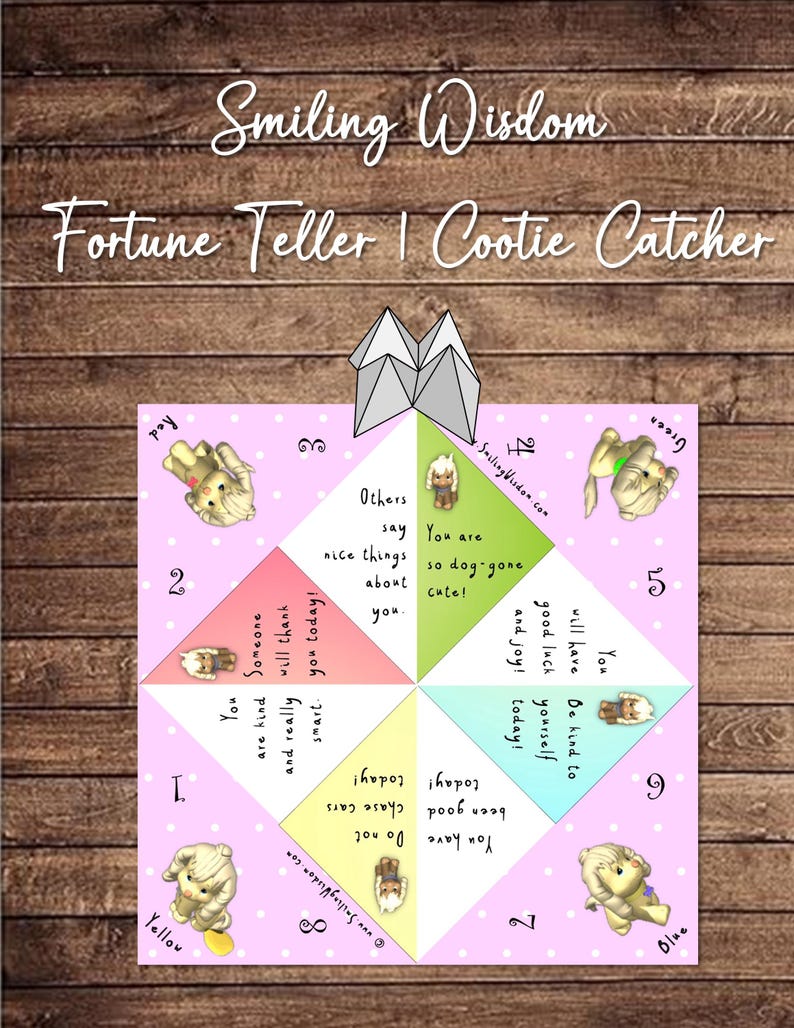 1 Printable Dog Cootie Catcher Game | Wisdom Positivity | Kids & Teens ...