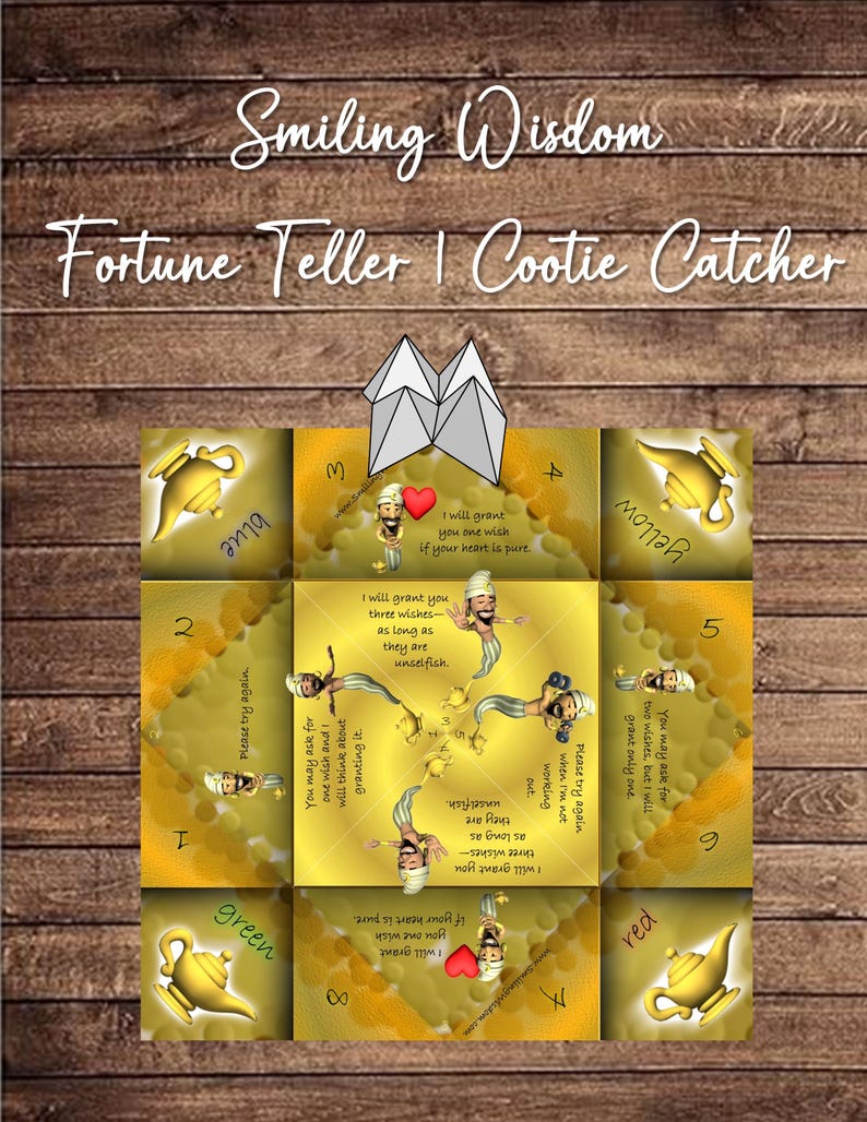 1 Printable Genie Fortune Teller Game | Wisdom and Positivity | Kids ...