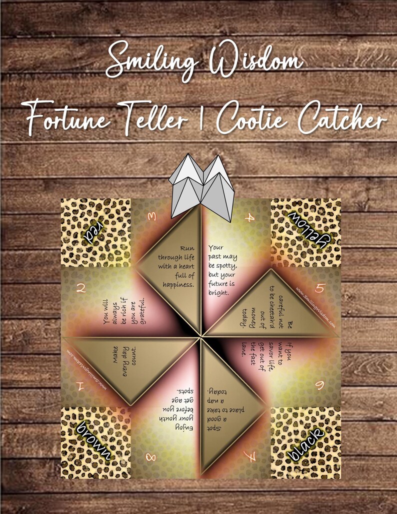 1 Printable Pink Leopard Print Fortune Teller Cootie Catcher Game ...