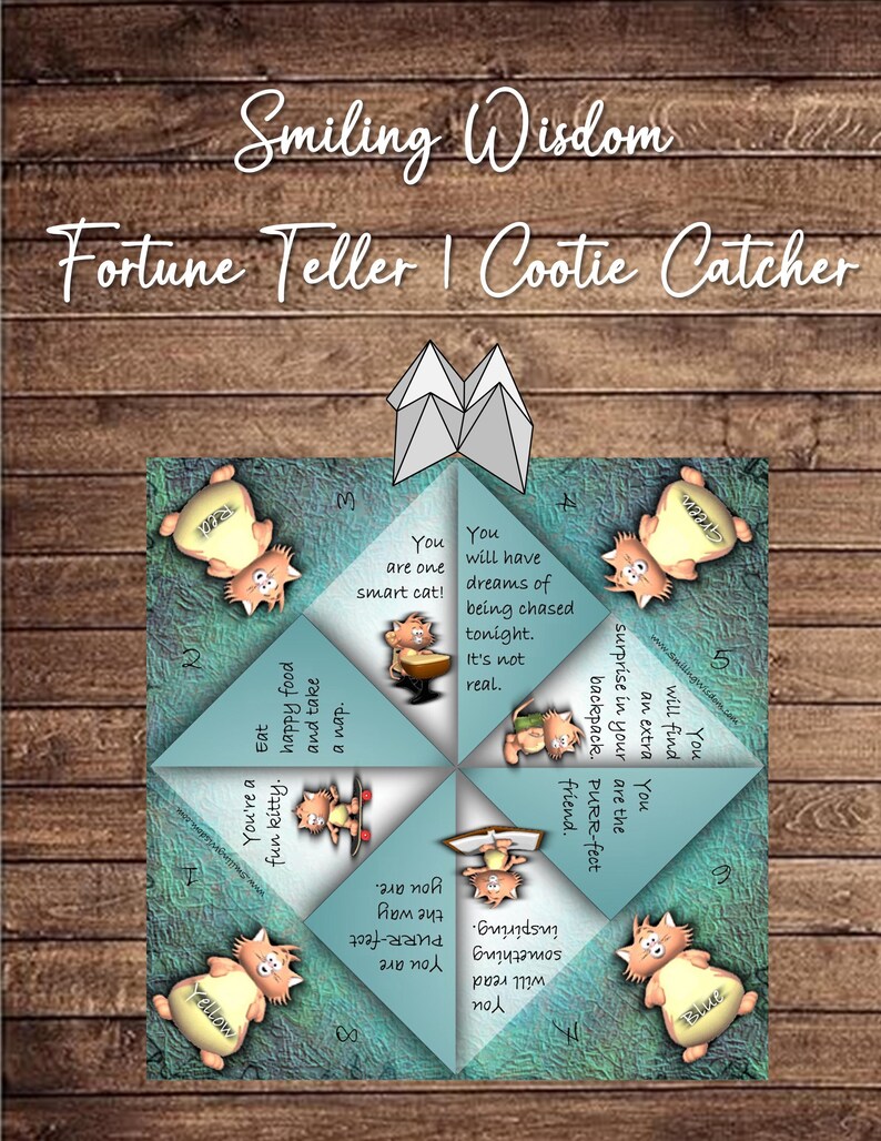 1 Printable Fat Cat Cootie Catcher Game | Wisdom Positivity | Kids ...
