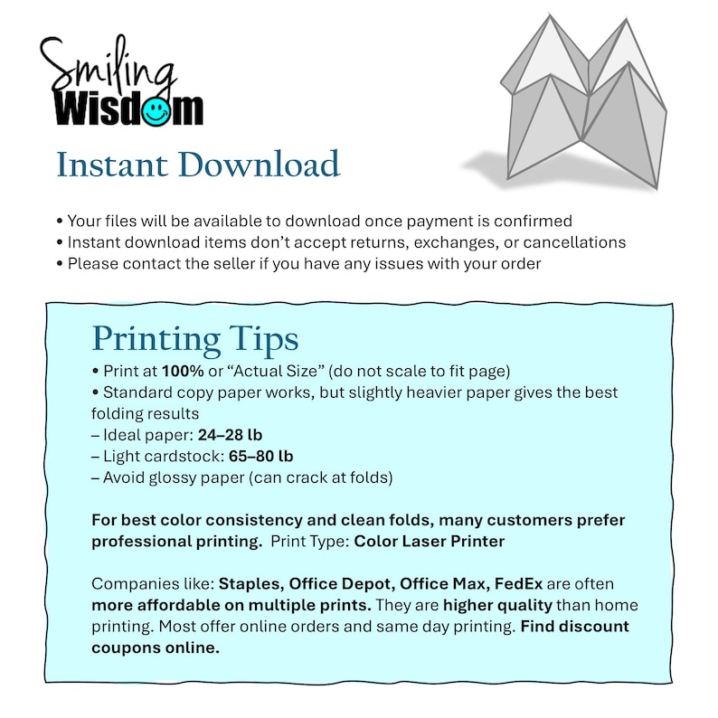 1 Printable Stars Fortune Teller Game | Wisdom and Positivity | Kids ...