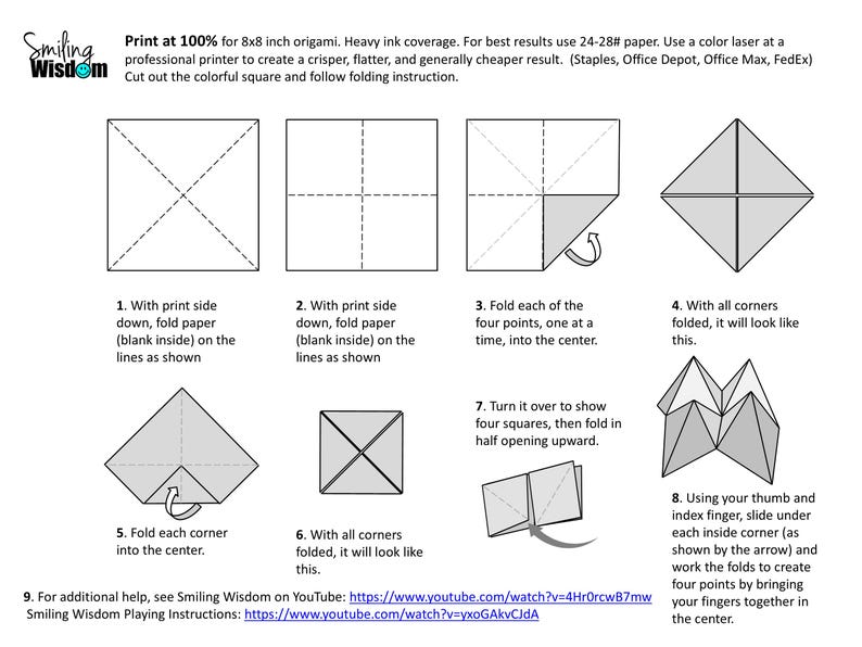 1 Printable Stars Fortune Teller Game | Wisdom and Positivity | Kids ...