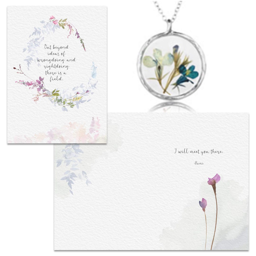 Rumi Quote | Truce Amends Mend Friendship Greeting Card | Blue Dried ...