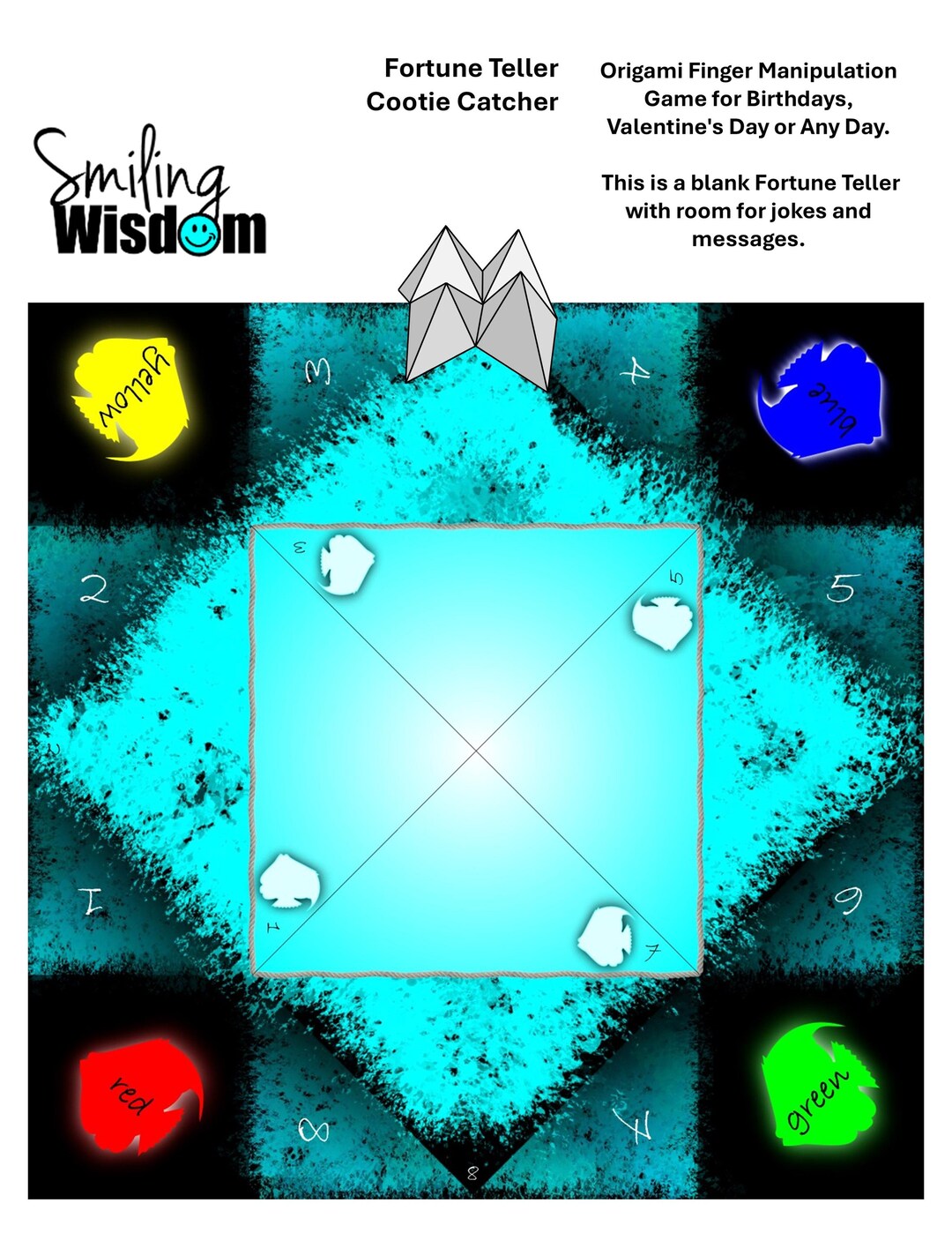 1 Printable Fish Splash Fortune Teller Game | Wisdom and Positivity ...