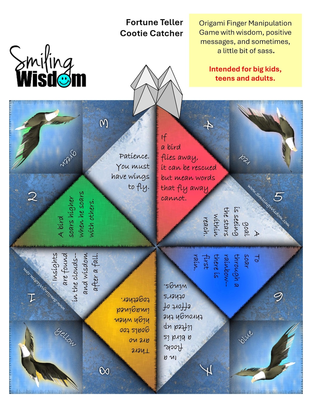 1 Printable Ancient Wisdom Cootie Catcher Games | Insight for Kids ...