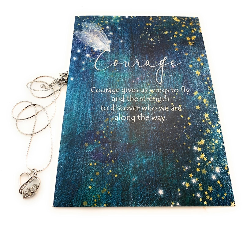 Courage | Uplifting Greeting Card | Platinum Swirl Heart Necklace ...