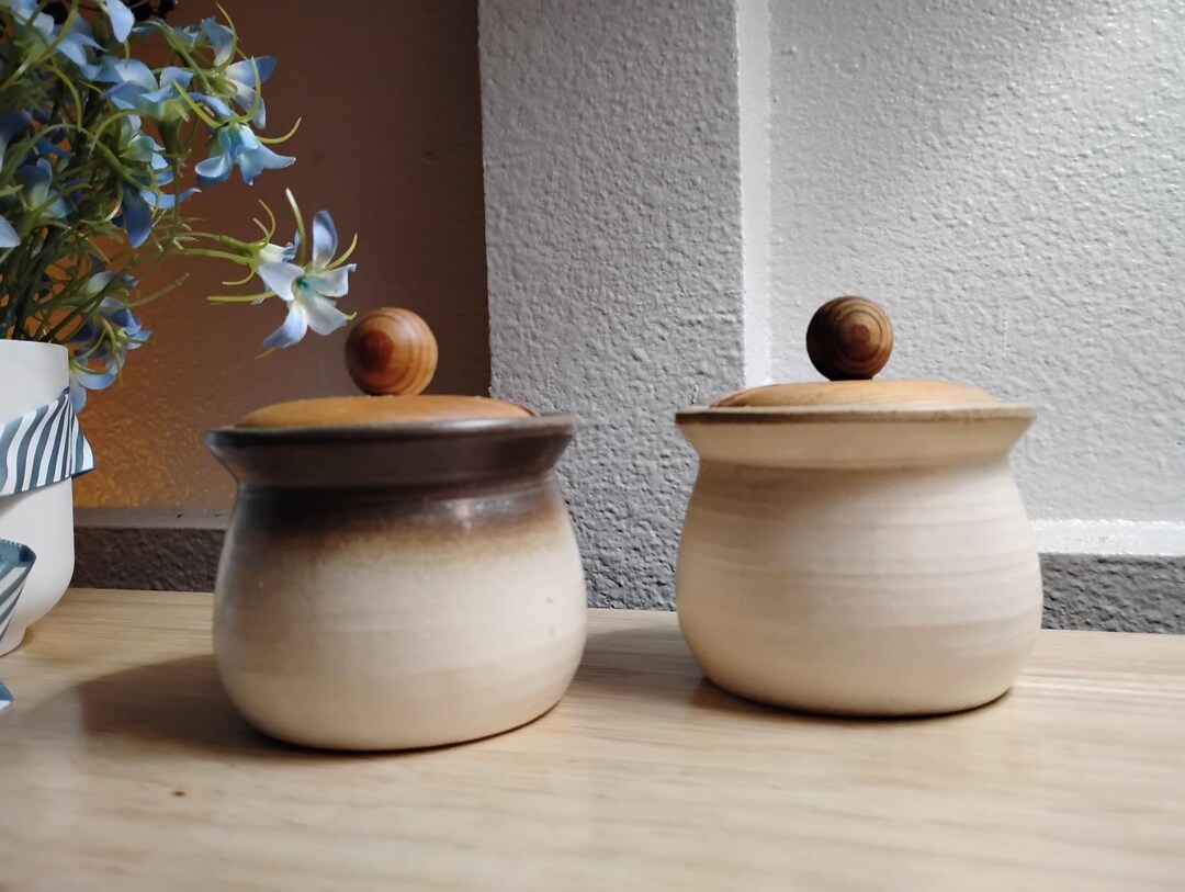 Bjarmia Ceramic Pottery Sugar and Honey Pot, With Spoon. See Details - Etsy