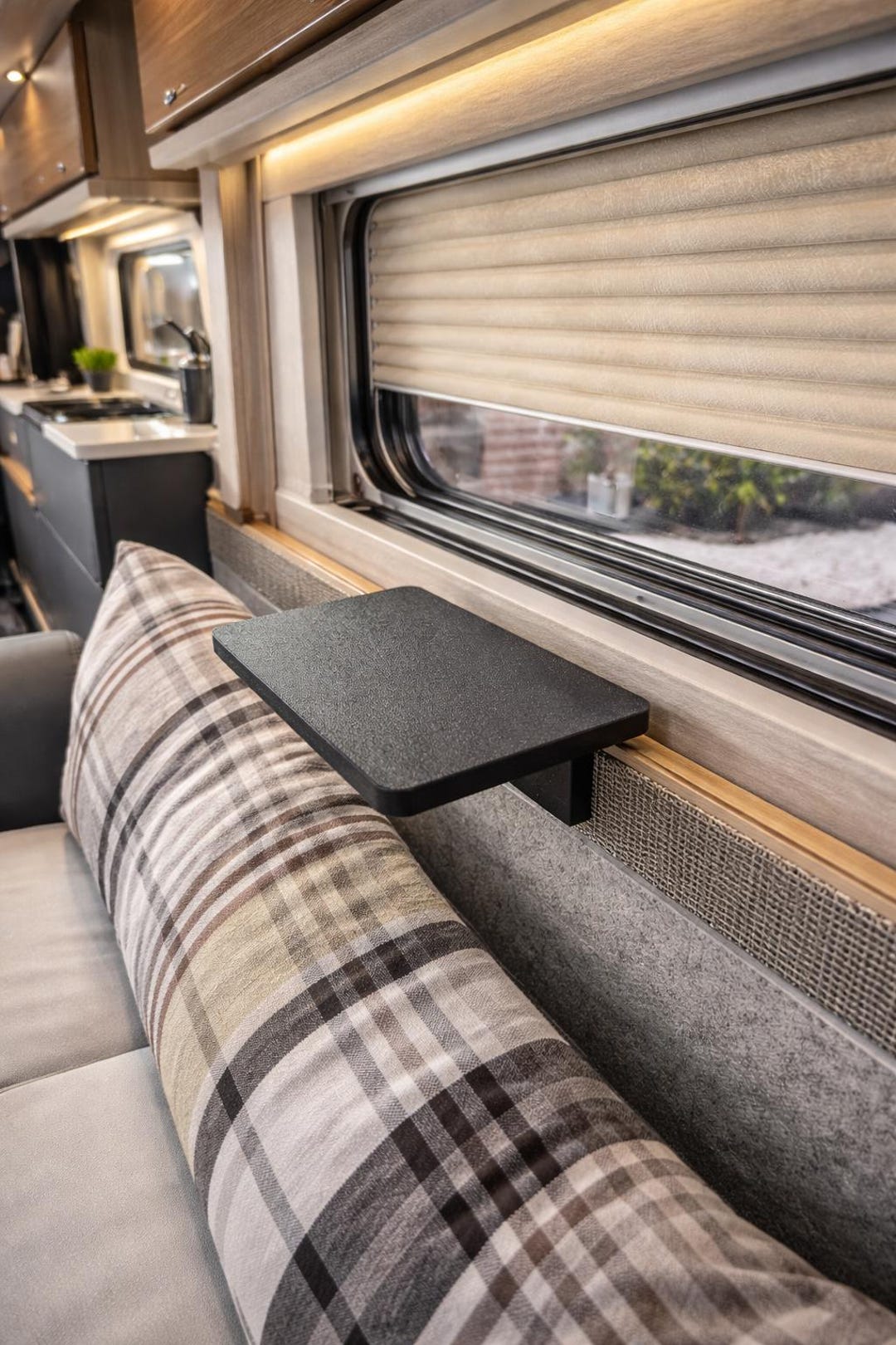 Compact Black Folding Table for Caravans & Campers – Modern Side Table ...