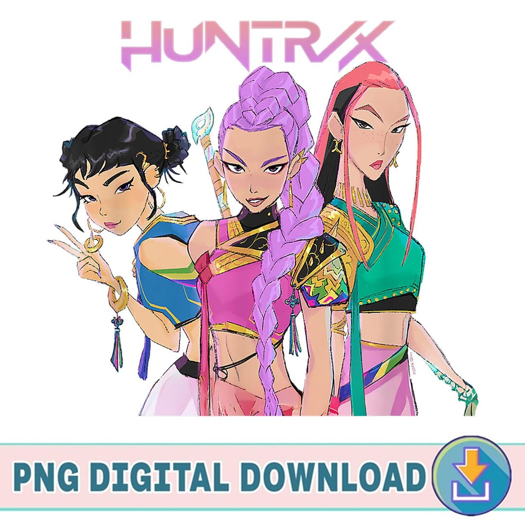 Funny Huntrix Kpop Demon Hunter PNG, Kpop Idol Group Shirt Design, Girl ...