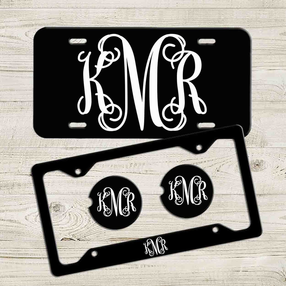 Black License Plate, Monogram Car Tag, Front License Plate Personalized ...