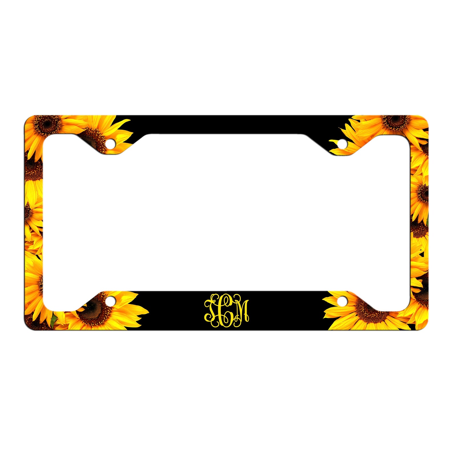 Sunflower License Plate Frame Monogrammed License Plate - Etsy