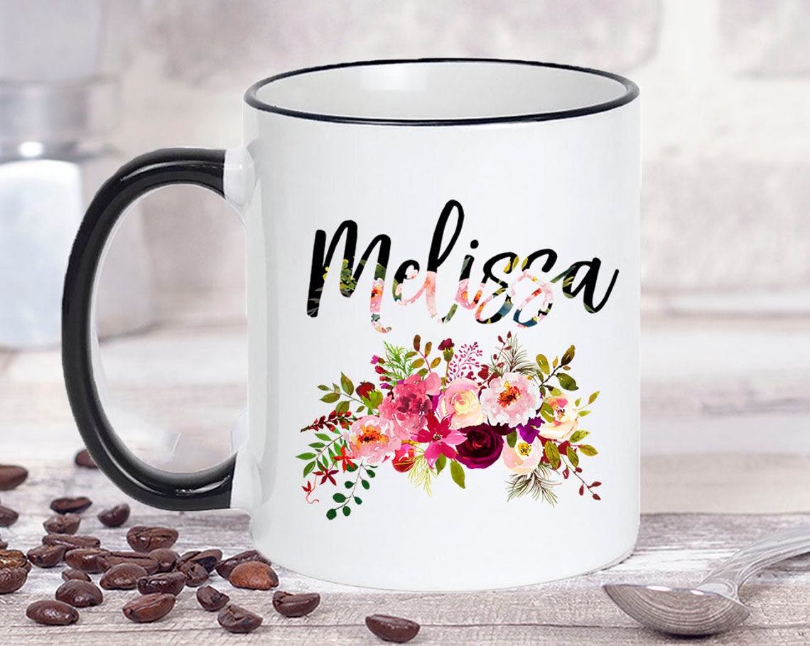 Personalized Mug Name Mug Custom Mug Floral Name Mug | Etsy