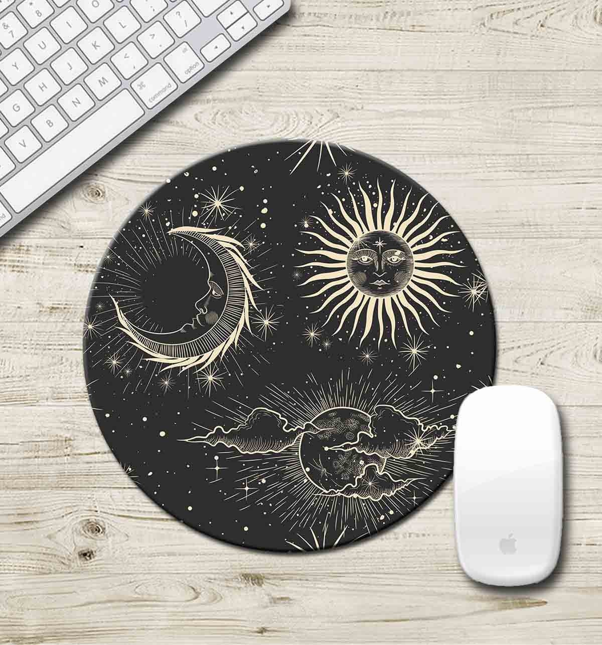 Mouse Pad Celestial Pattern Sun and Moon Mouse Pad Mouse Mat | Etsy
