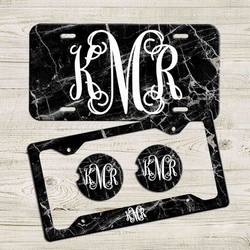 Monogram License Plate License Plate Frame Personalized Car - Etsy