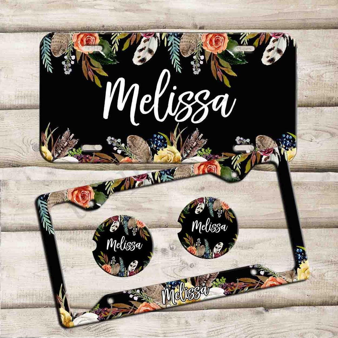 Personalized Car Tag, Custom Monogram License Plate Frame, Custom Car ...