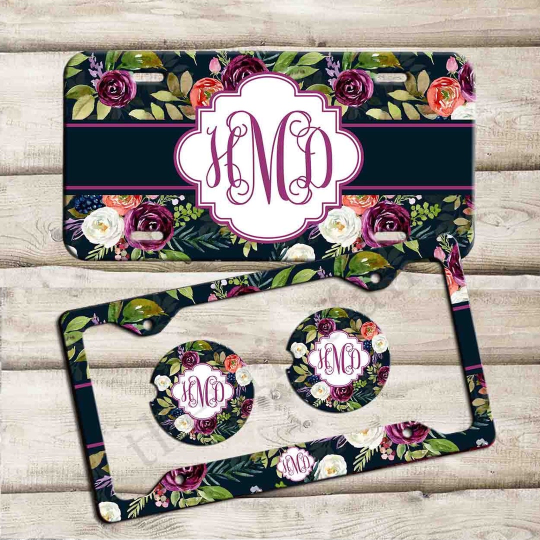 Custom Car Tag, Monogrammed License Plate Frame, Personalized Car ...