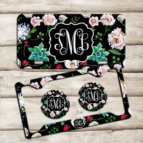 Personalized Car Tag Custom Monogram License Plate Frame - Etsy