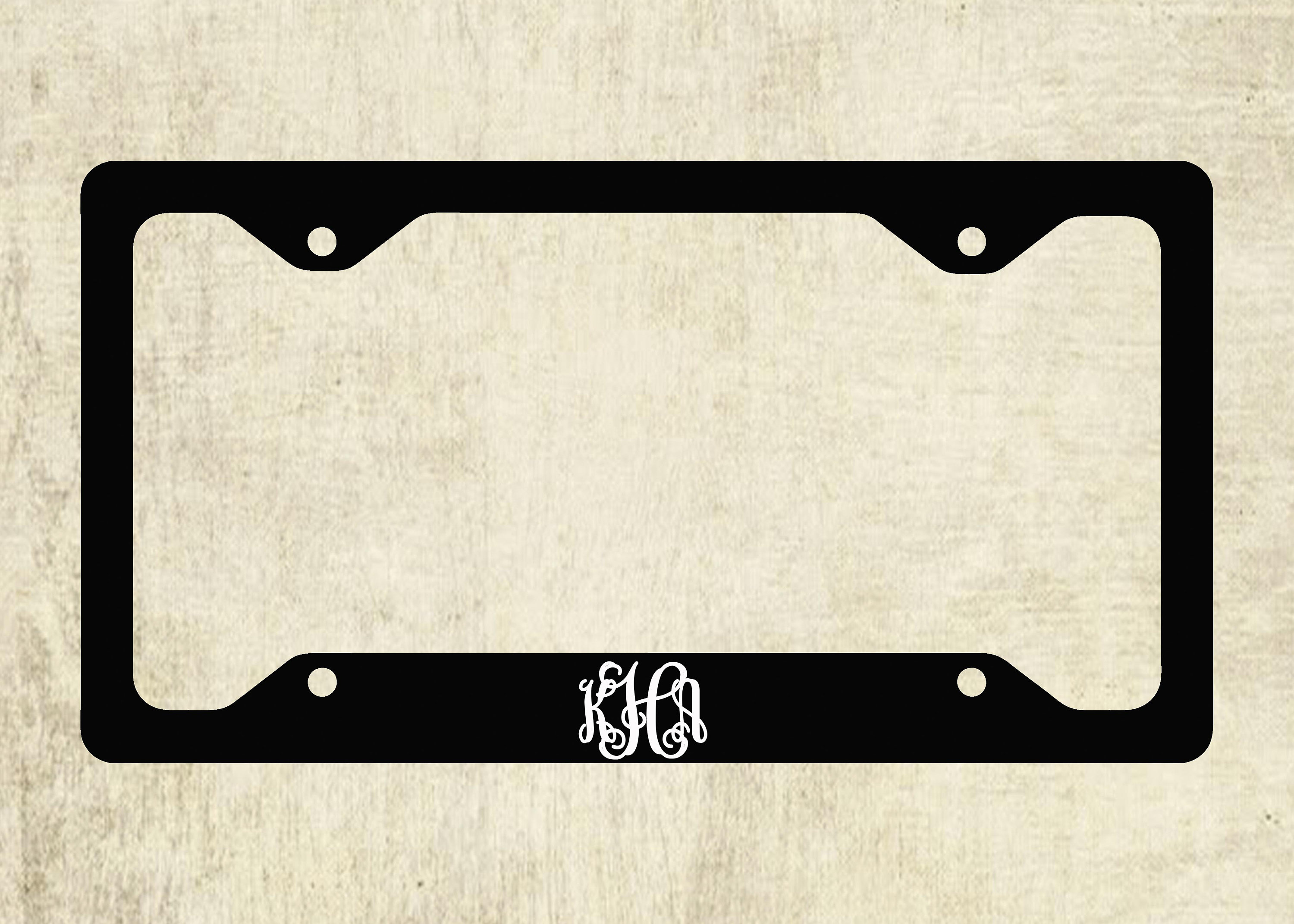 Black License Plate Monogram Car Tag Front License Plate - Etsy