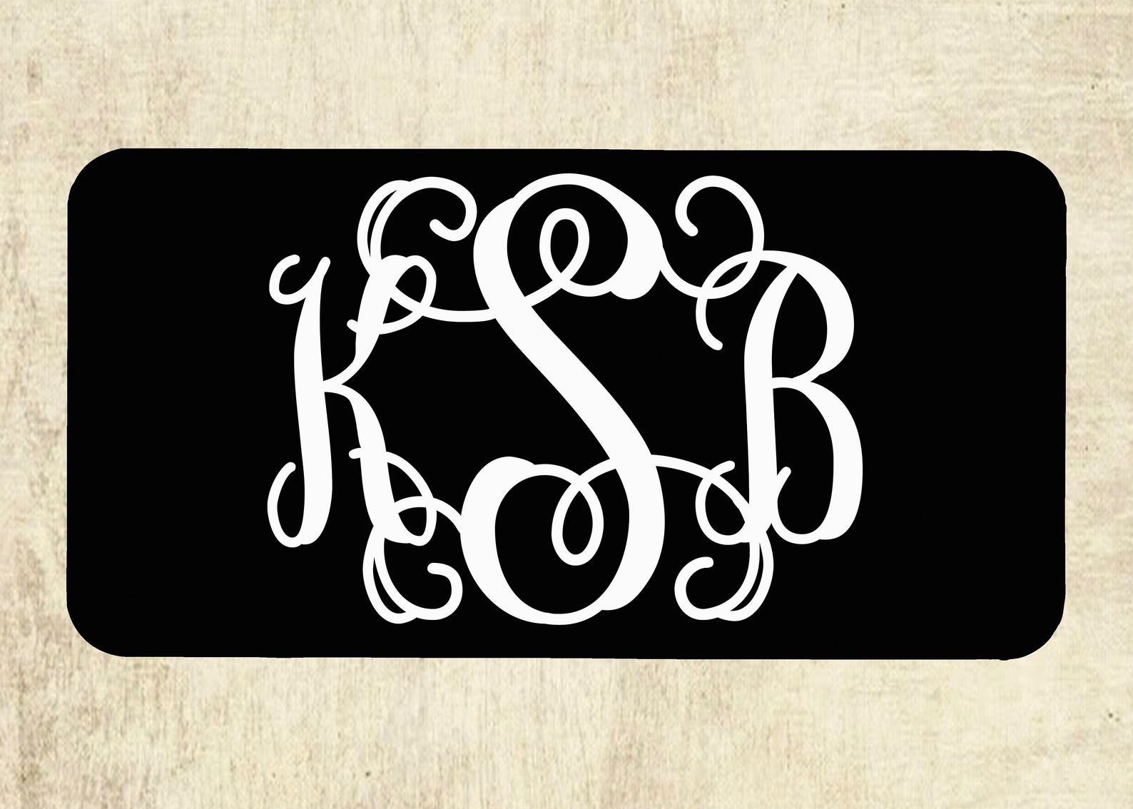 Black License Plate, Monogram Car Tag, Front License Plate Personalized ...