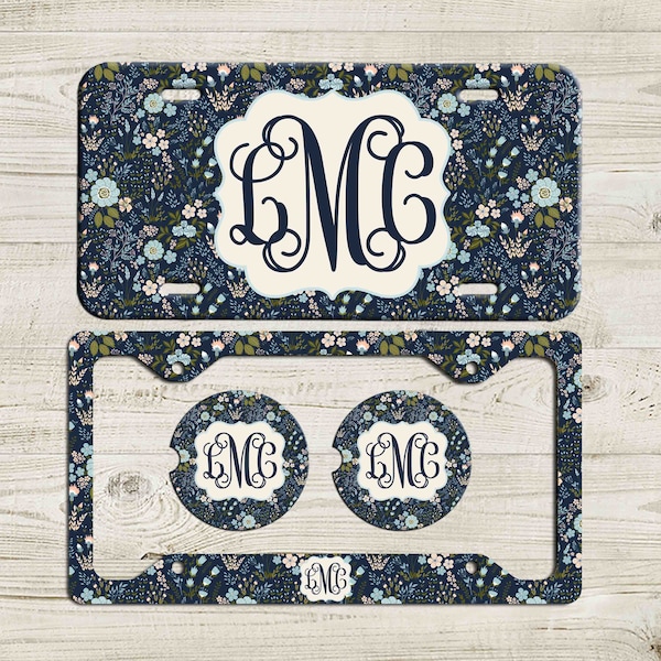 Floral License Plate - Etsy