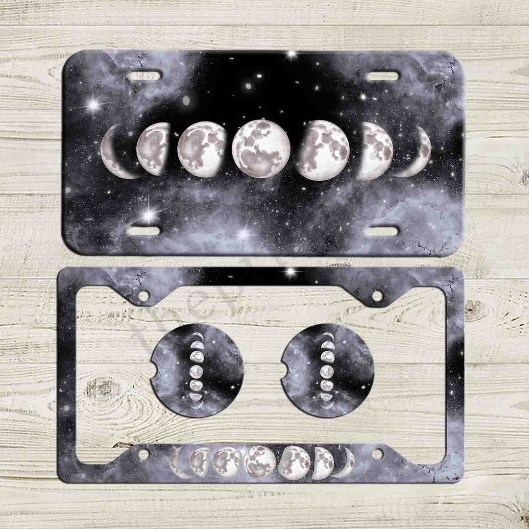 Celestial Moon Phases License Plate Frame, Monogrammed License Plate ...