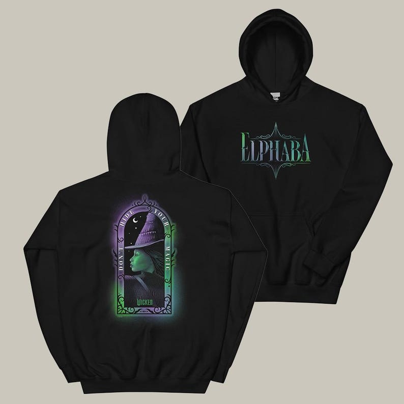 AMC Wicked Merch Hoodie, Elphaba Portrait Wicked Movie Clothing, Gifts ...
