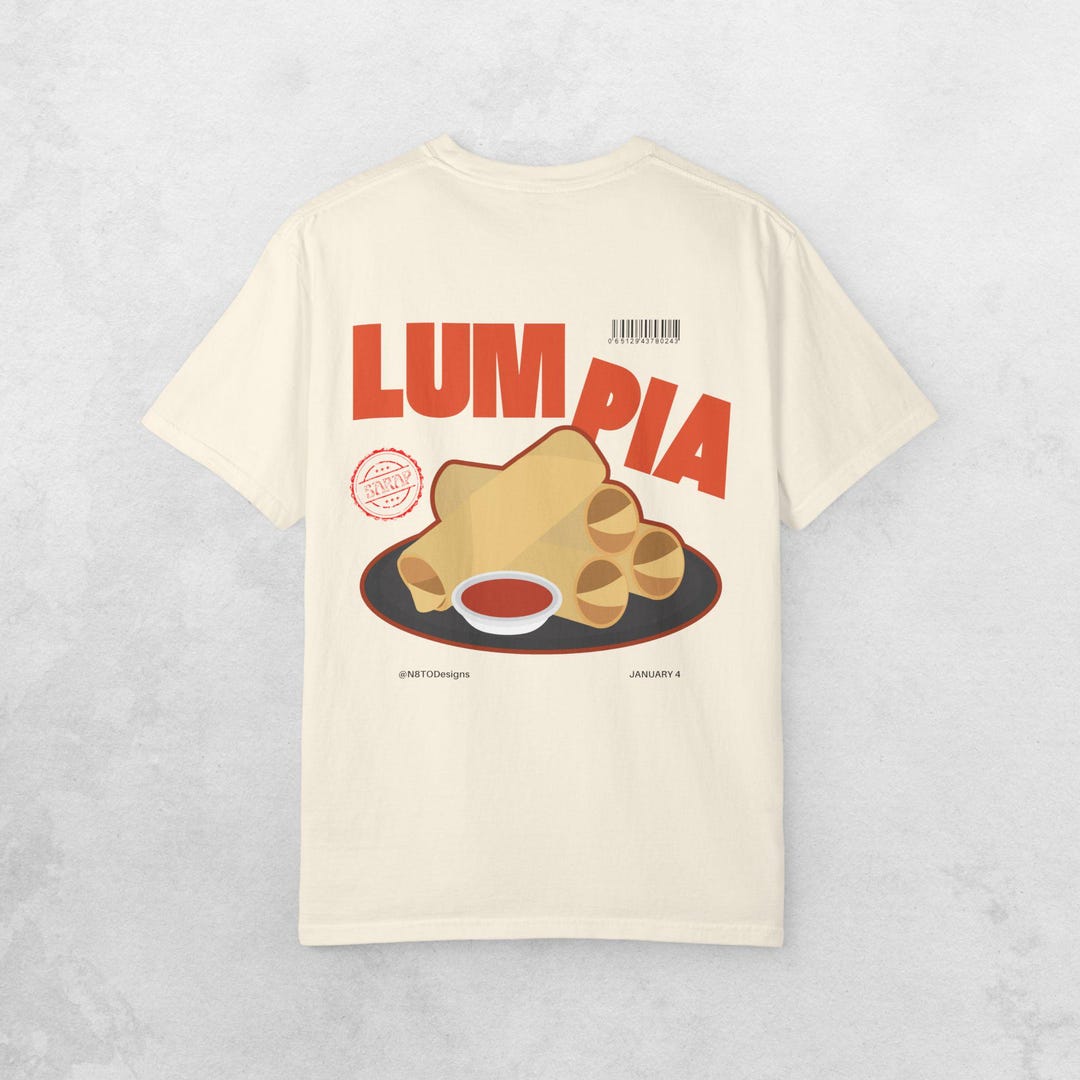 Lumpia Graphic T-shirt, Filipino Food Illustration, Comfy Wear, Street ...