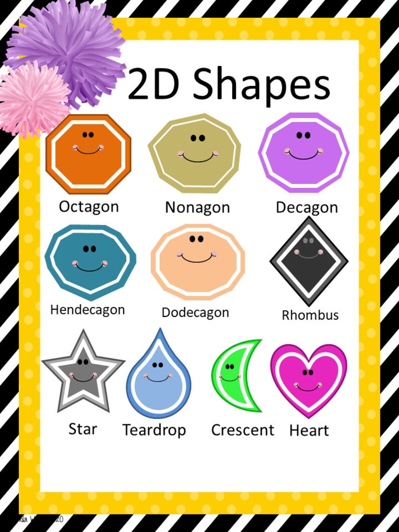 Pom Poms and Tassels 2D and 3D Shapes Posters, Half Posters and Sorting ...