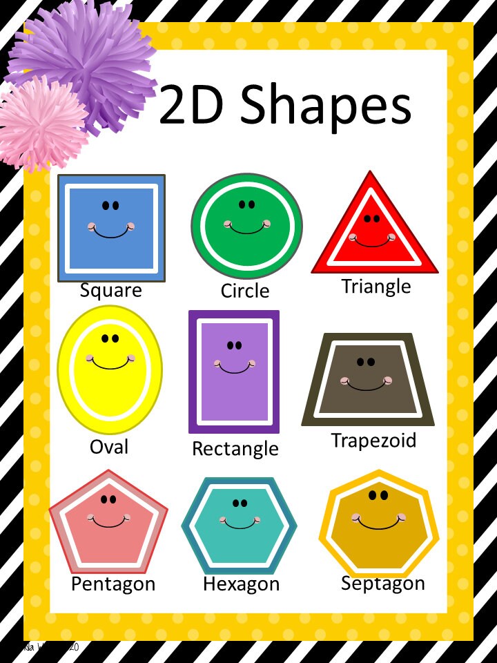 Pom Poms and Tassels 2D and 3D Shapes Posters, Half Posters and Sorting ...