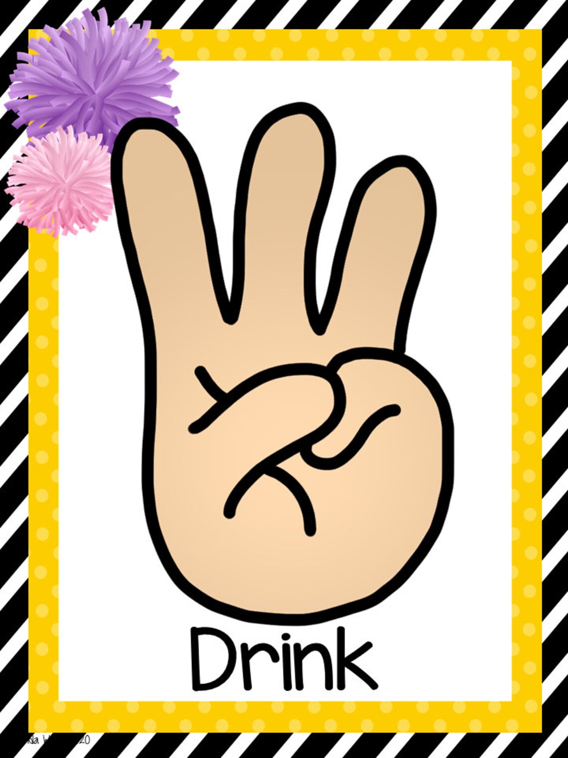 Pom Poms and Tassels Hand Signal Posters - Etsy