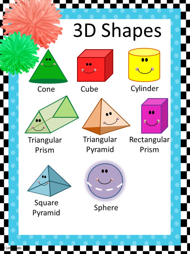 Pom Poms and Tassels 2D and 3D Shapes Posters, Half Posters and Sorting ...