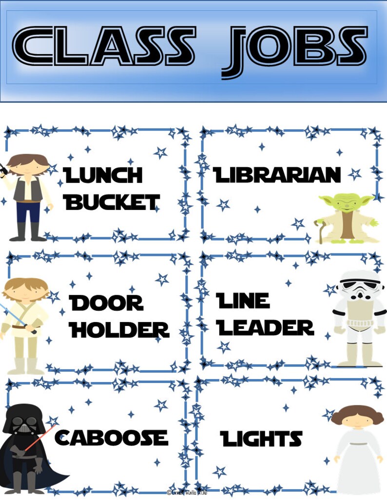 Star Wars Themed Classroom Jobs Posters - Etsy