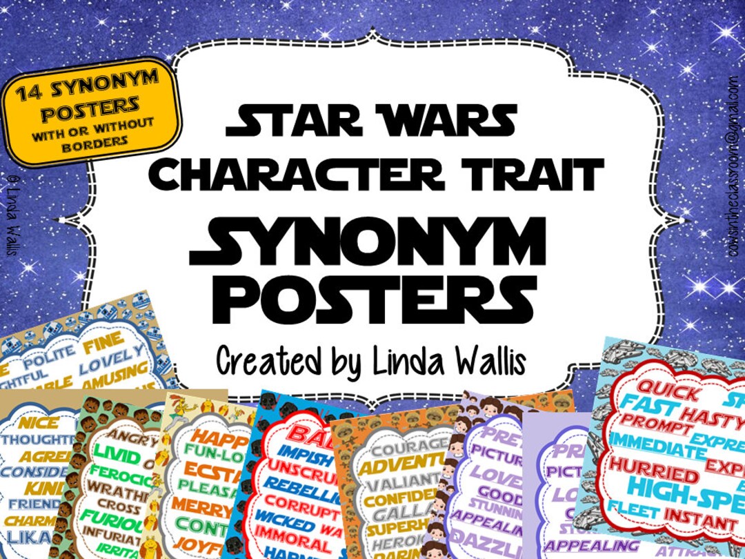 Star Wars Themed Character Traits Synonym Posters - Etsy
