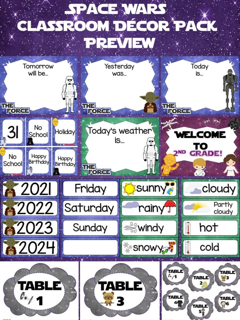 Star Wars Themed Classroom Decor Pack - Etsy