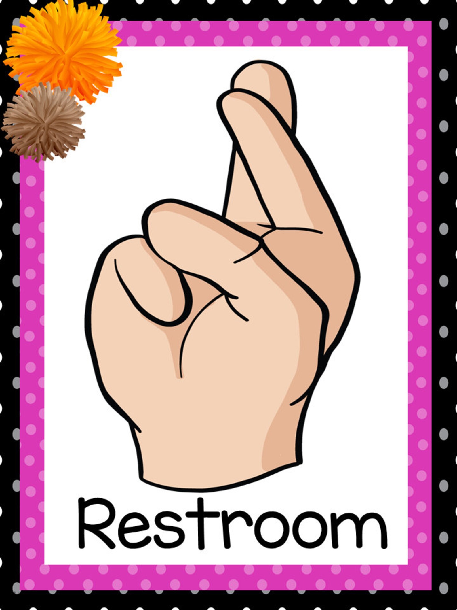 Pom Poms and Tassels Hand Signal Posters - Etsy