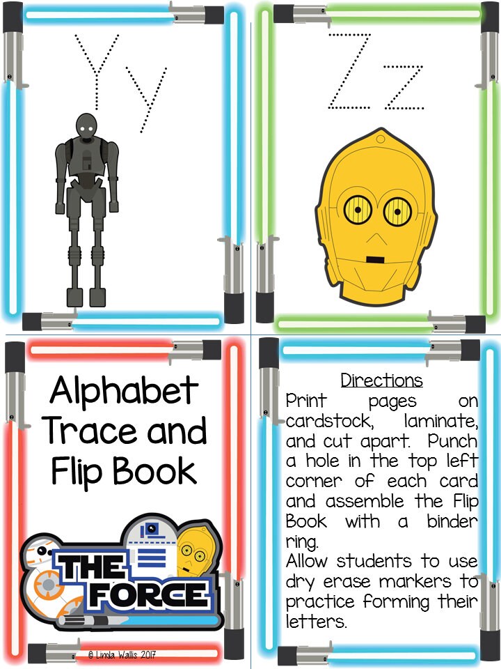 Star Wars Themed Dot Letter Trace & Flip Book - Etsy