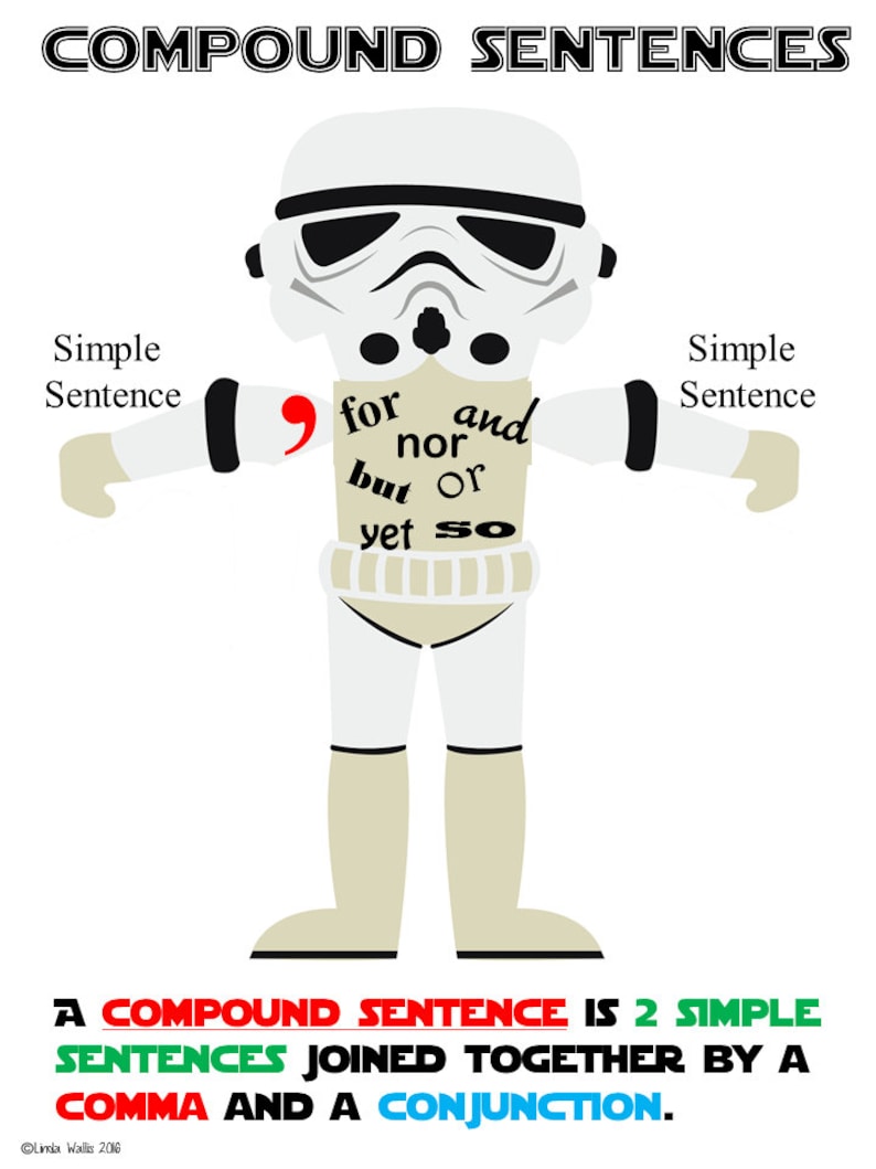 Star Wars Themed Compound Sentences Posters and Worksheet - Etsy