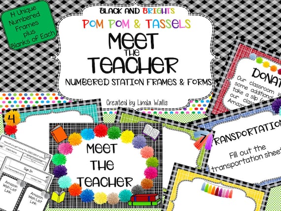 Pom Pom and Tassels Meet the Teacher Posters and Forms - Etsy