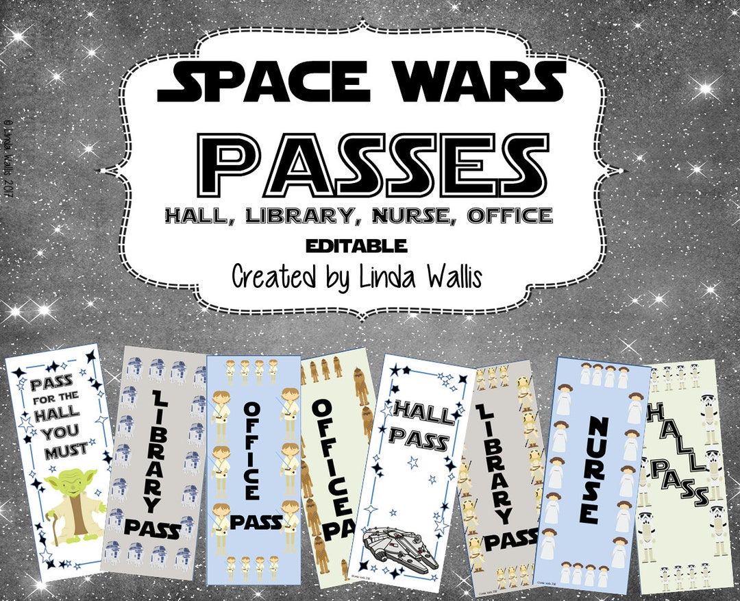 Star Wars Themed Classroom Passes - Editable - Etsy