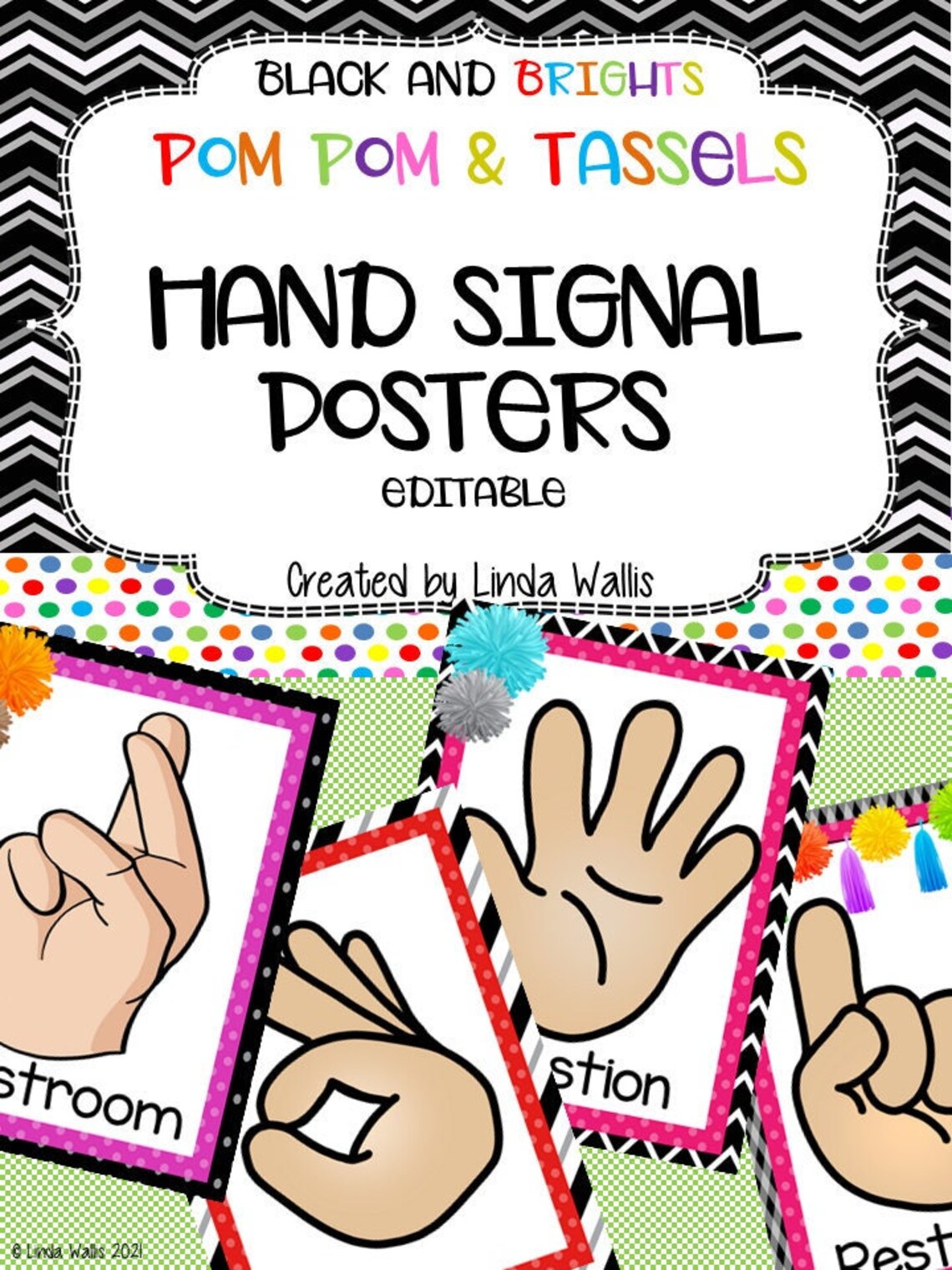 Pom Poms and Tassels Hand Signal Posters - Etsy