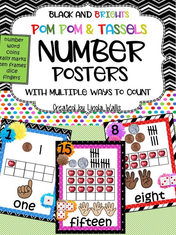 Pom Poms and Tassels Number Posters With Multiple Ways to - Etsy