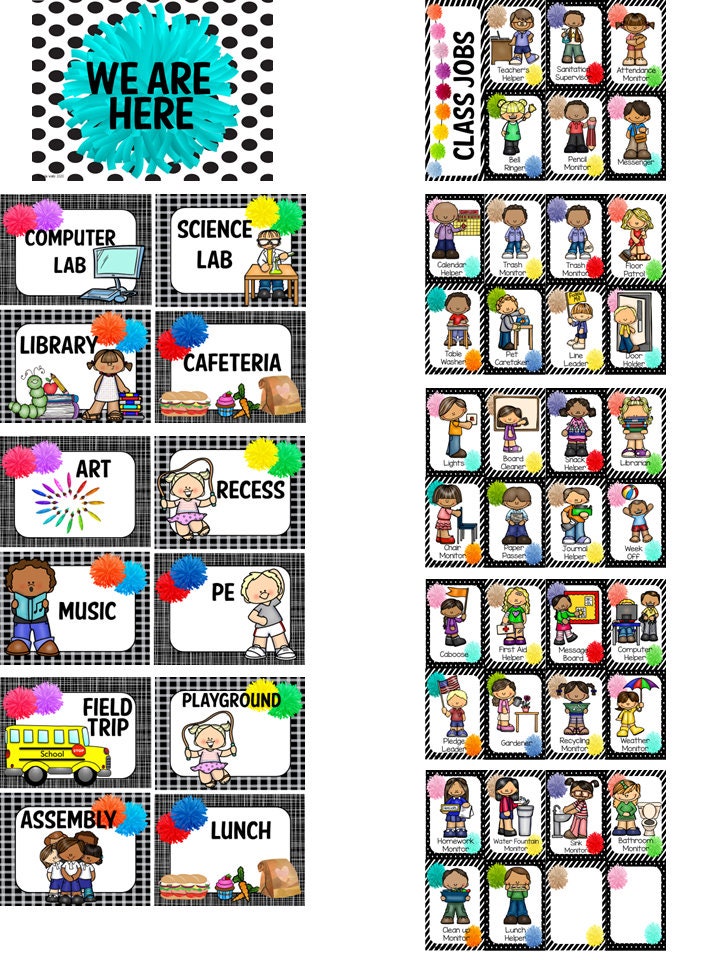 Pom Pom & Tassels Classroom Decor Pack - Etsy