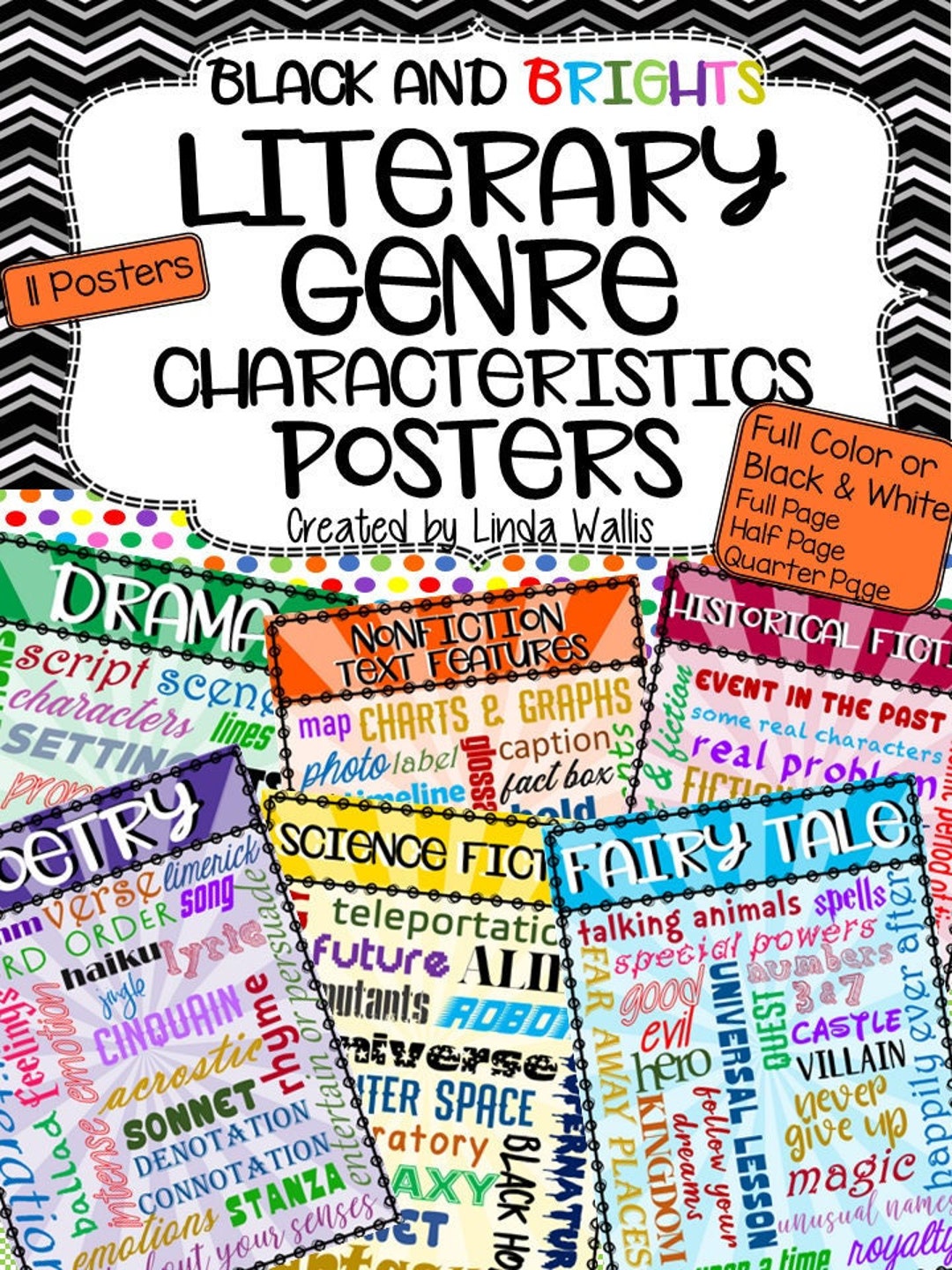 Black and Brights Literary Genre Characteristics Posters - Etsy UK