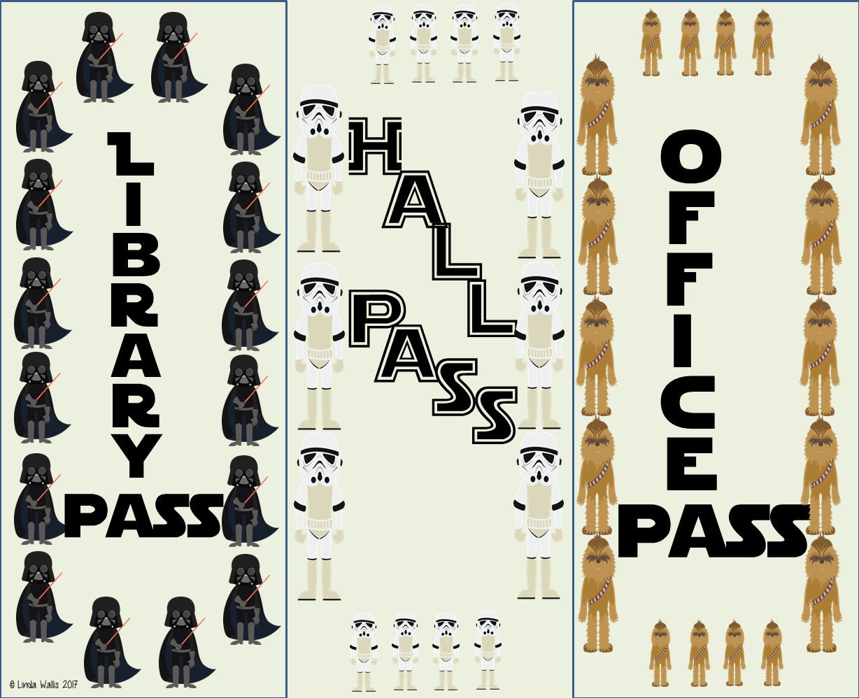 Star Wars Themed Classroom Passes - Editable - Etsy